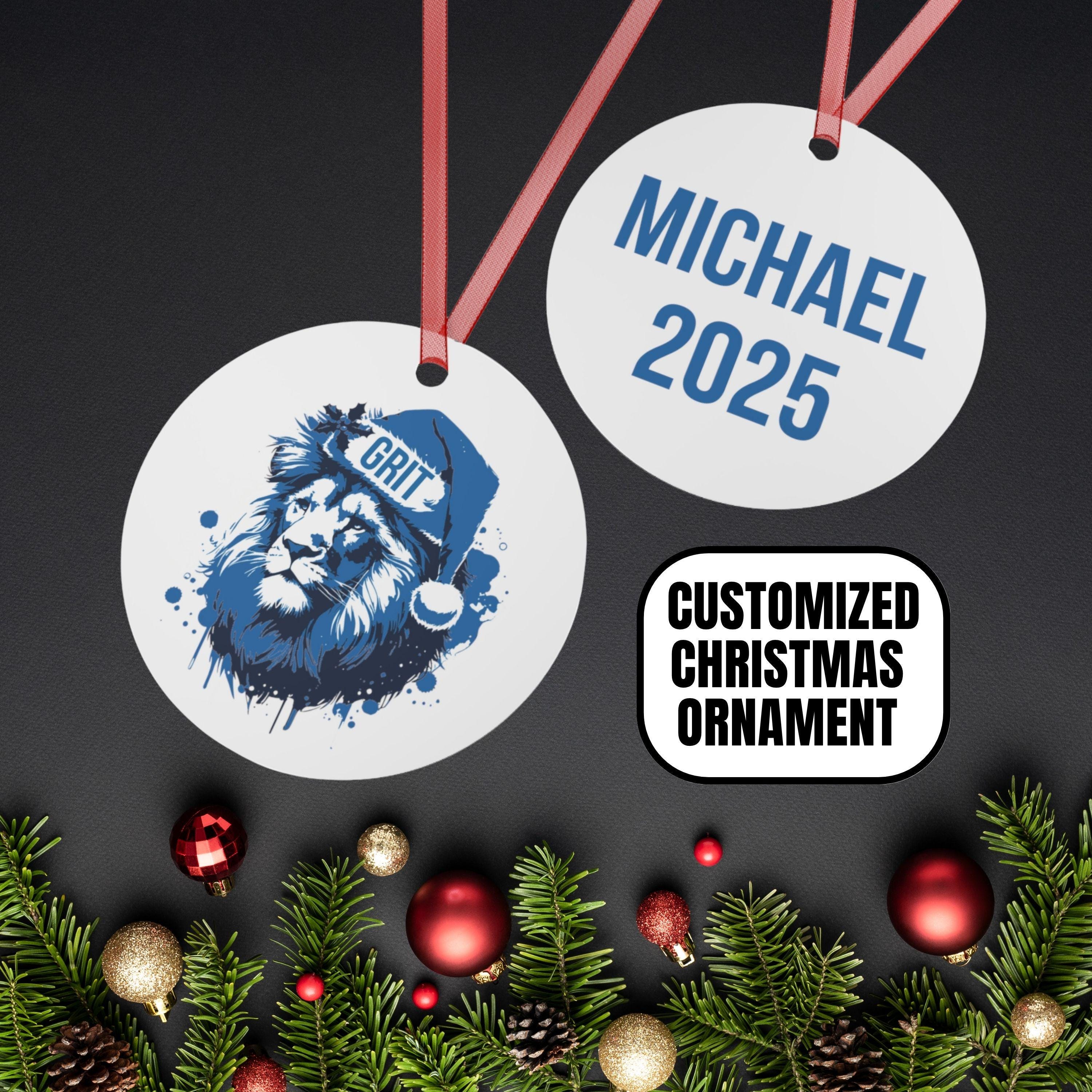 Personalized Detroit Football Christmas Tree Ornament, Customized ...