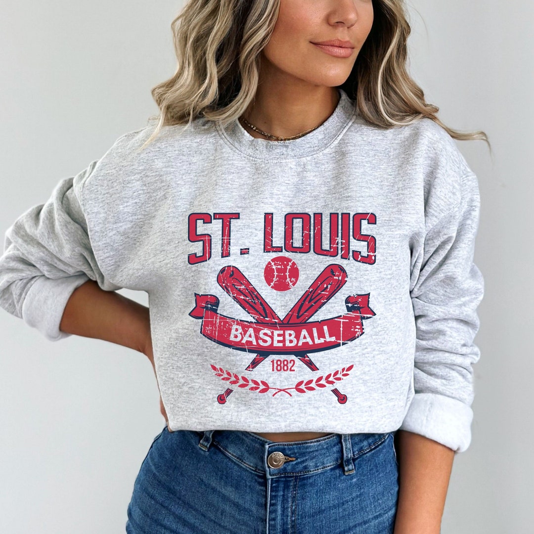 Vintage Style St Louis Baseball Crewneck Sweatshirt, Mens & Womens ...