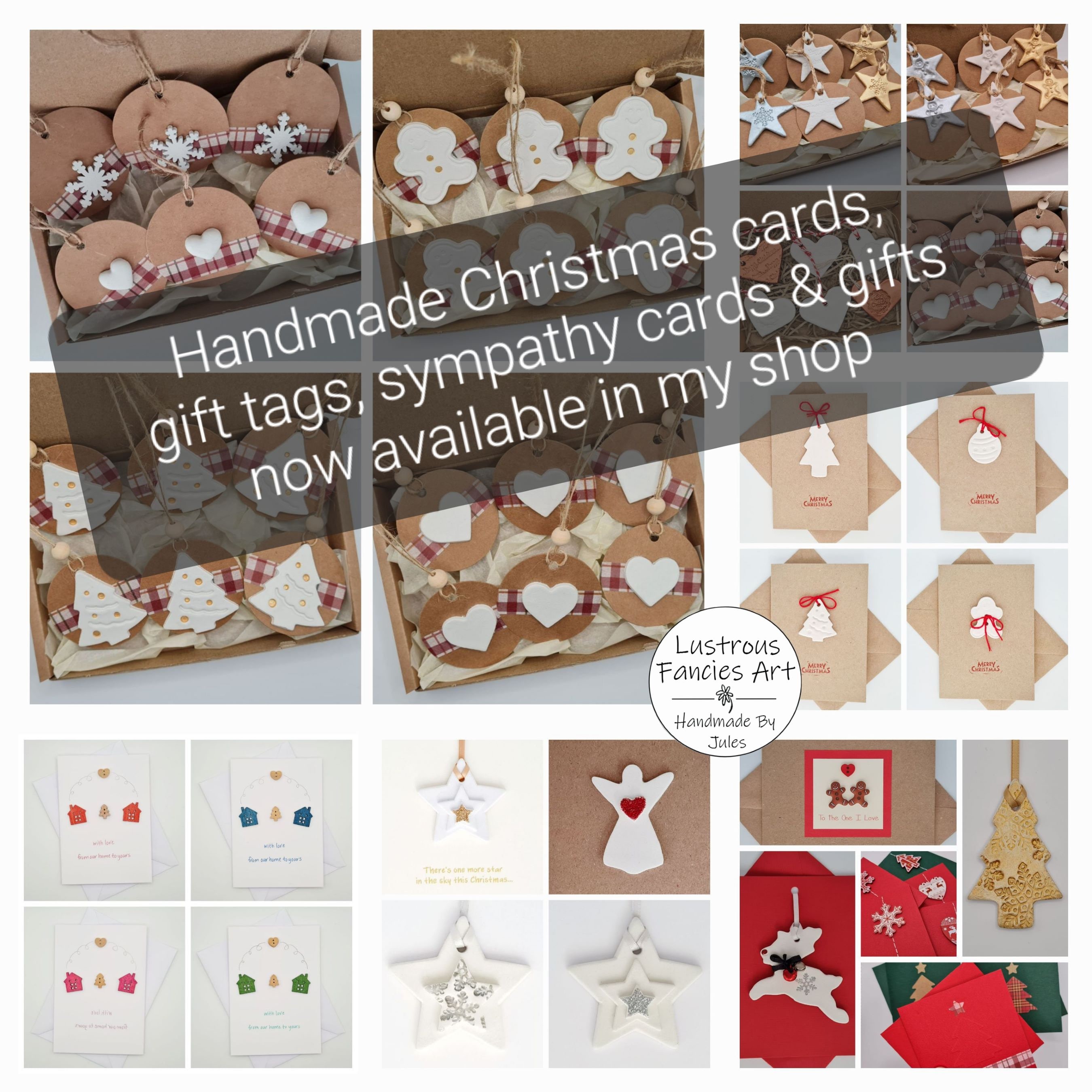 Christmas Gift Tags, Clay Heart Tags, Snow Flake, Tartan Gift Wrap ...