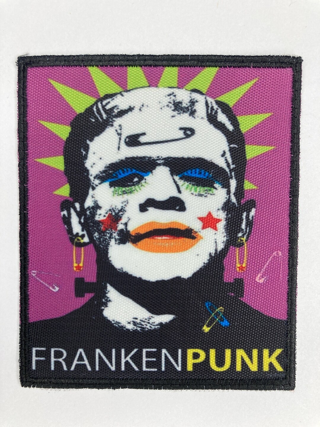 Frankenstein Iron on or Sew in Patch Hardcore Punk Rock Jacket Clothes Accessories Vintage ...