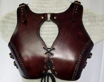 Warrior Armor, Black Leather Female Viking Chest-plate LARP Cosplay ...