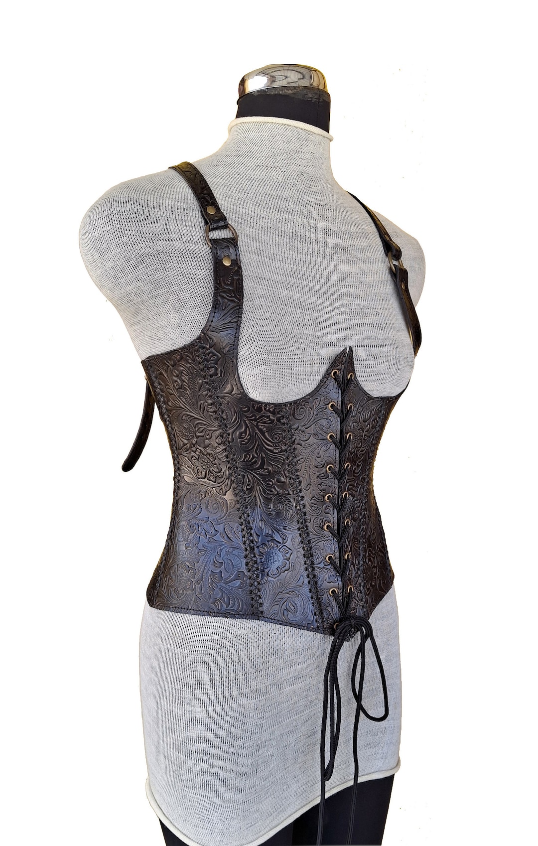 Embossed Floral Design Gothic-steampunk-viking, Medieval Leather Under ...