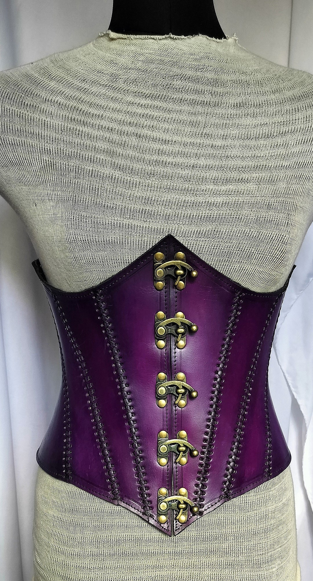 Gothic Handmade Leather Under-bust Corset, Medieval, Steampunk, Viking ...