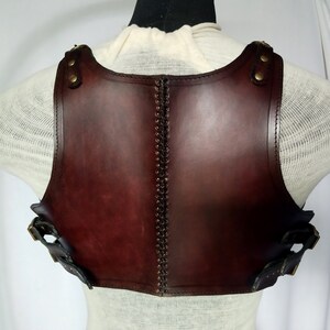 Shieldmaiden Warrior Armor, Antique Brown Leather Female Viking Chest ...