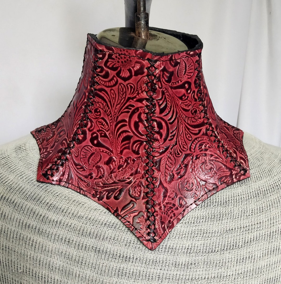 Blacky Red Neck Corset Choker Gothic Victorian Medieval Elvish LARP ...