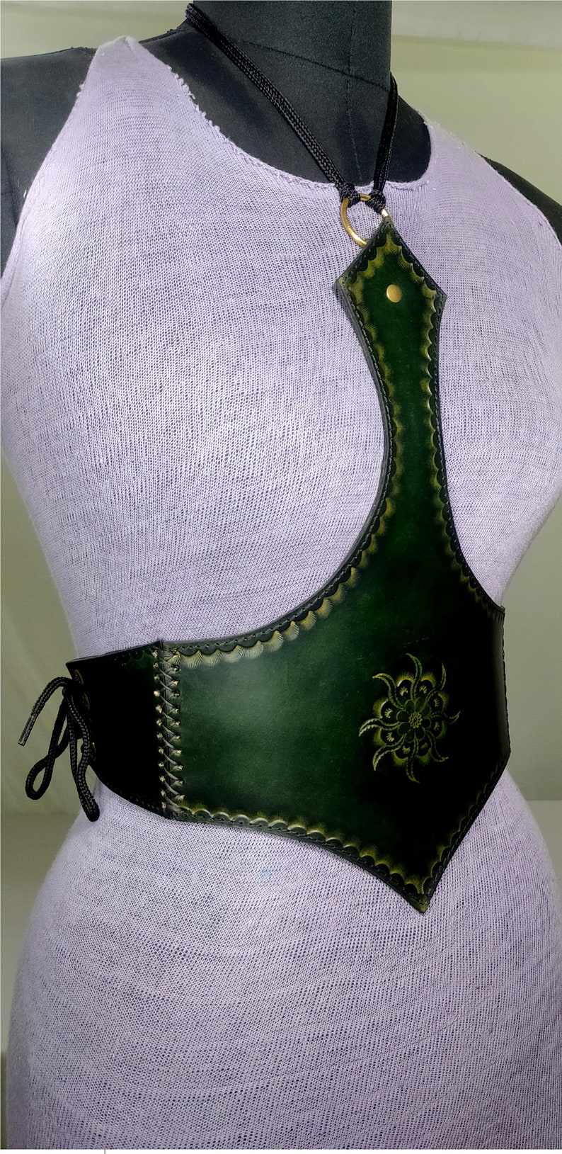 Green Medieval Leather Corset Handmade Medieval Leather - Etsy