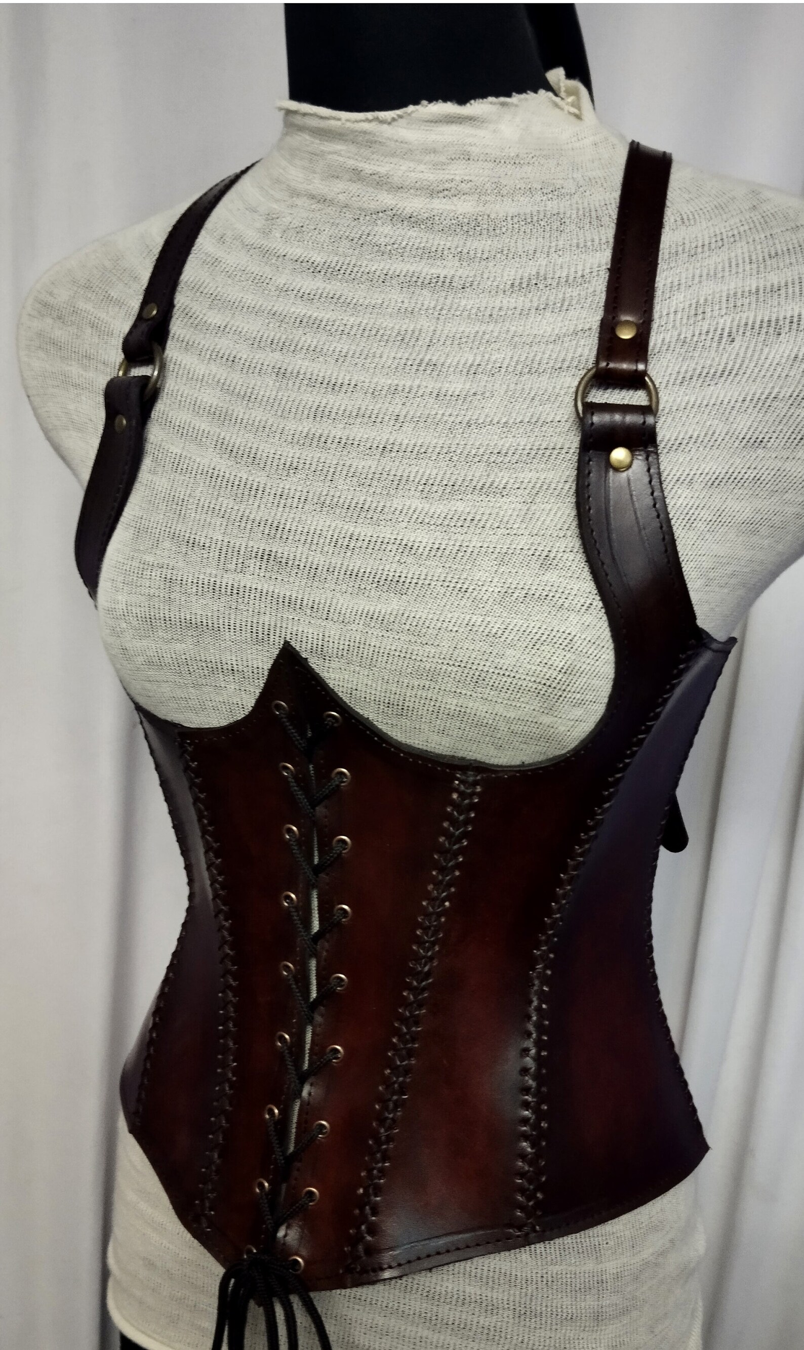Viking, Gothic-steampunk-medieval Leather Under-bust Corset, LARP ...