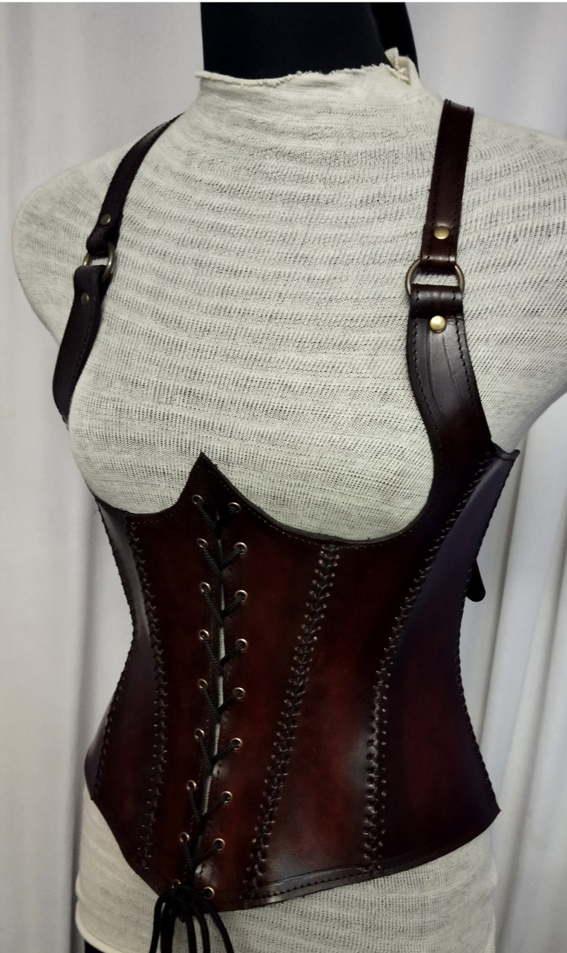 Viking, Gothic-steampunk-medieval Leather Under-bust Corset, LARP ...