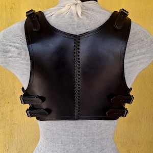 Warrior Armor, Black Leather Female Viking Chest-plate LARP Cosplay ...