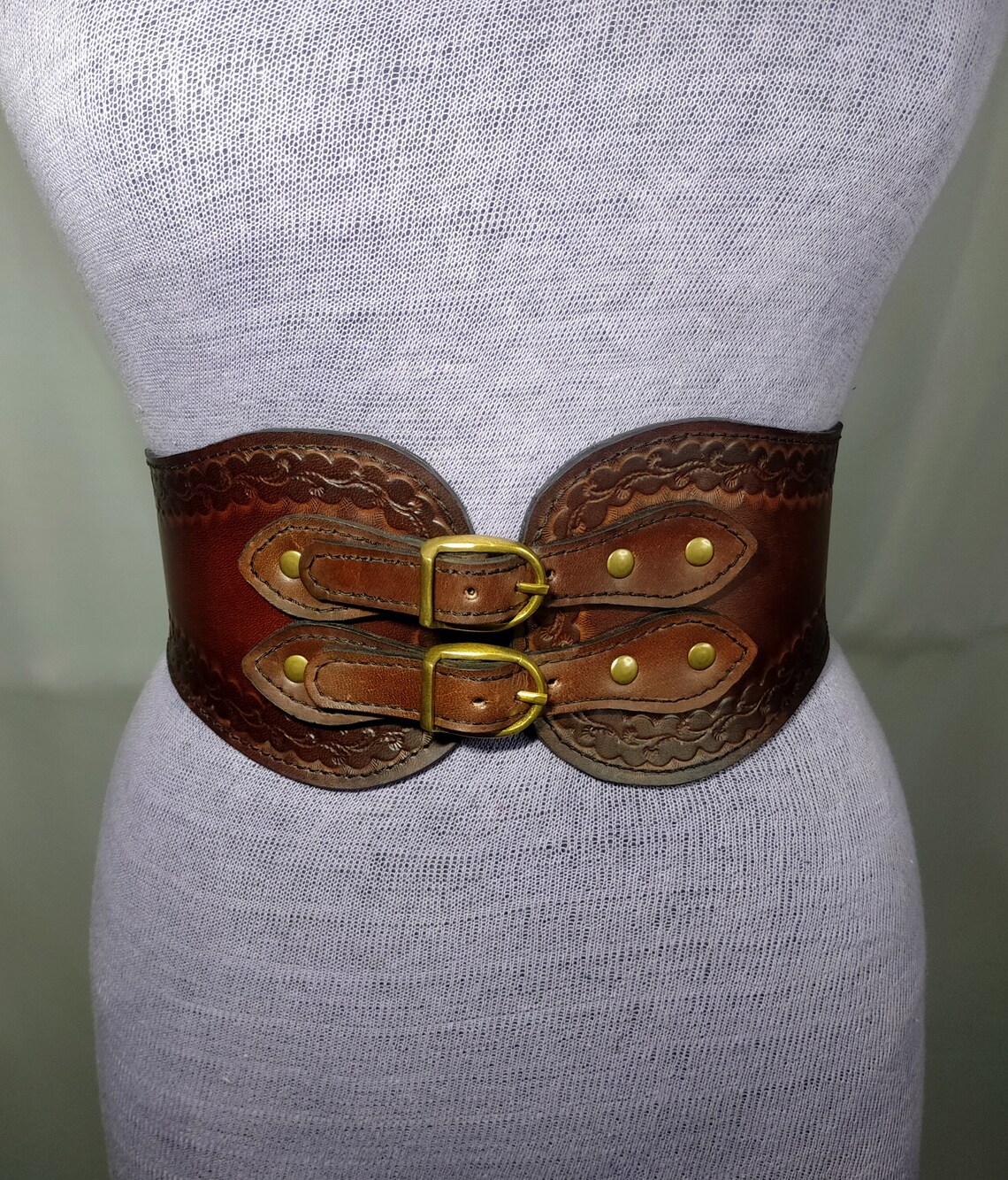 Antique Brown Medieval Leather Corset Belt Handmade Medieval Leather