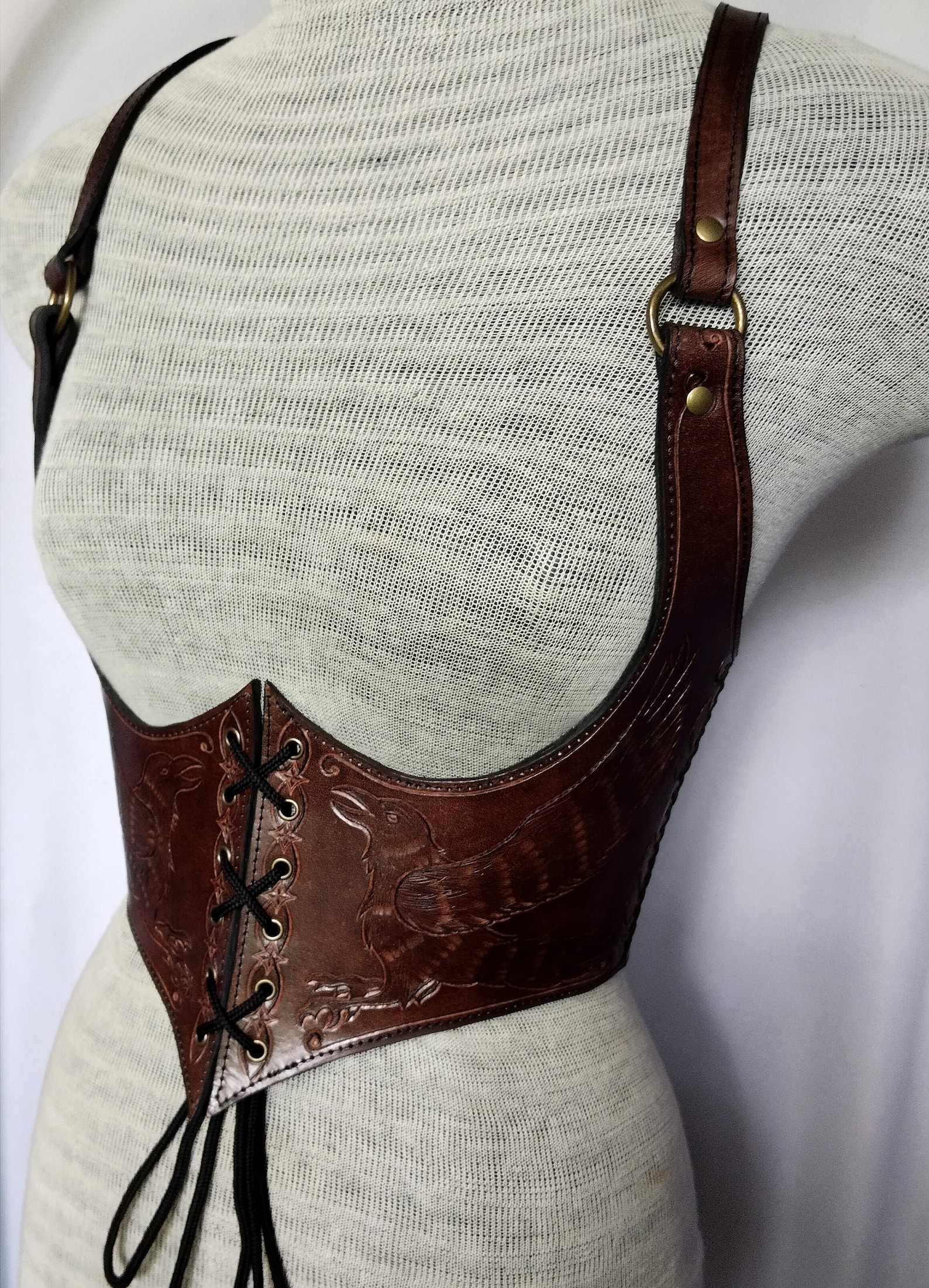 Handmade Leather Underbust Corset: Tooled Medieval Viking LARP Armor - Etsy