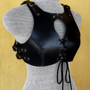 Shieldmaiden Warrior Armor, Black Leather Female Viking Chest-plate LARP Cosplay Medieval - Etsy