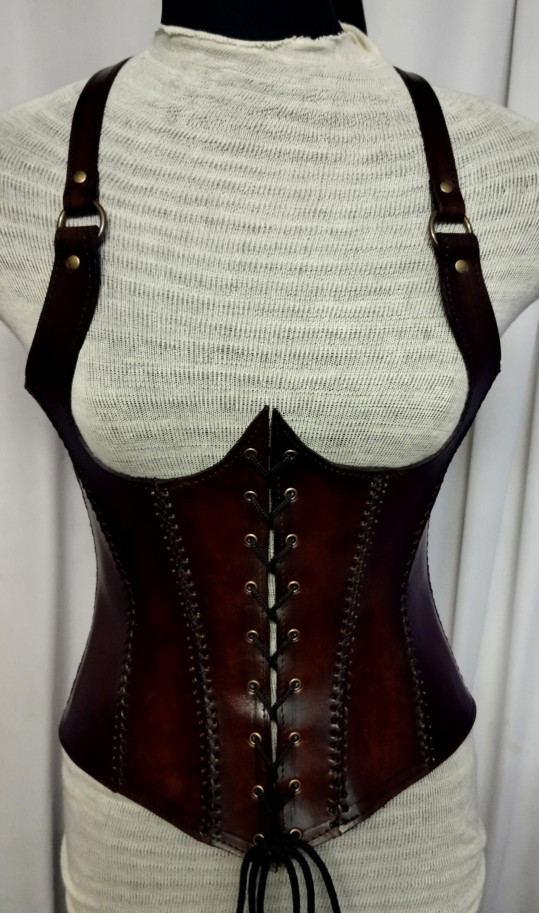 Viking, Gothic-steampunk-medieval Leather Under-bust Corset, LARP ...