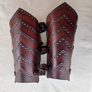 Handmade Leather Greaves for Larps-medieval Renaissance Viking Warrior ...