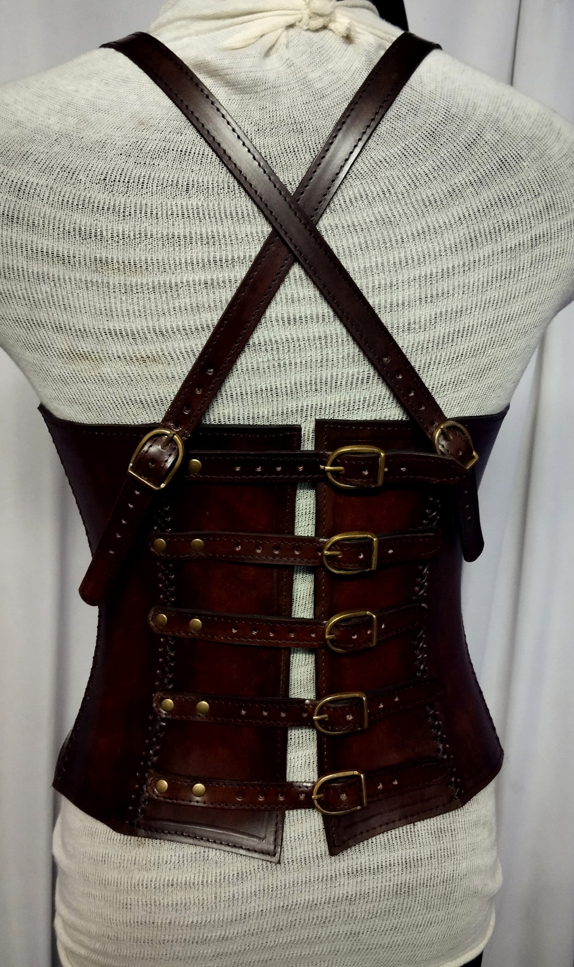 Viking, Gothic-steampunk-medieval Leather Under-bust Corset, LARP ...