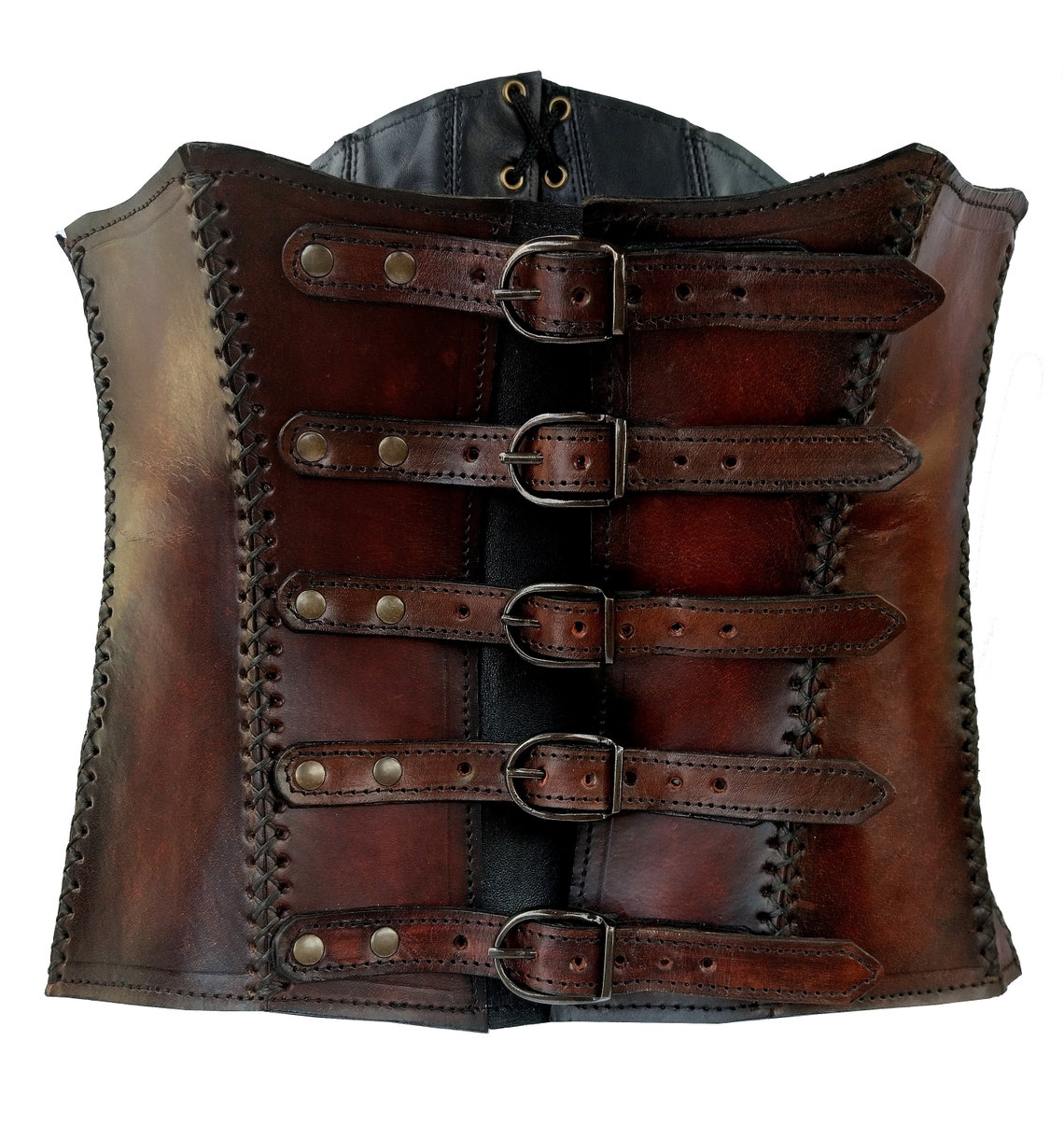 Medieval Leather Corset LARP Handmade Leather Corset Viking | Etsy