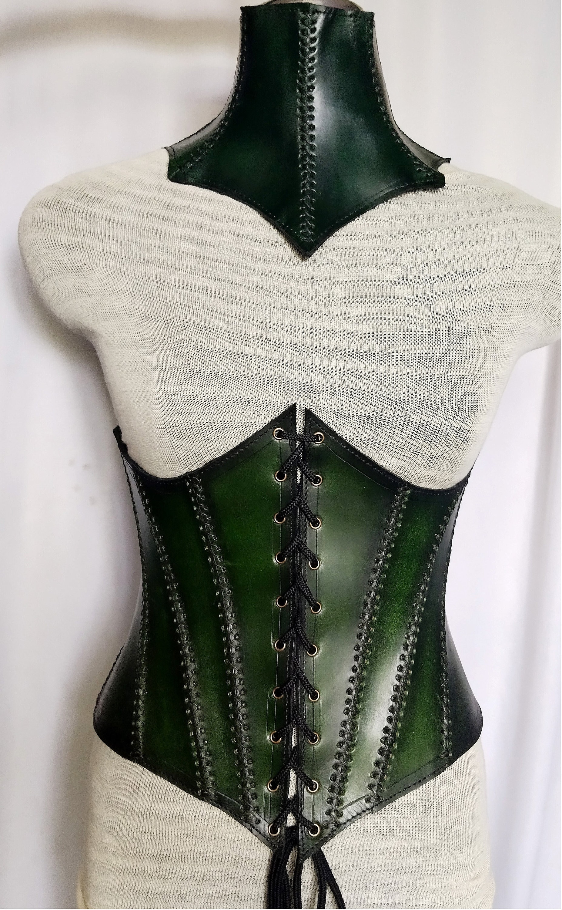 Medieval Leather Under-bust Corset, Viking and LARP Handmade Leather ...