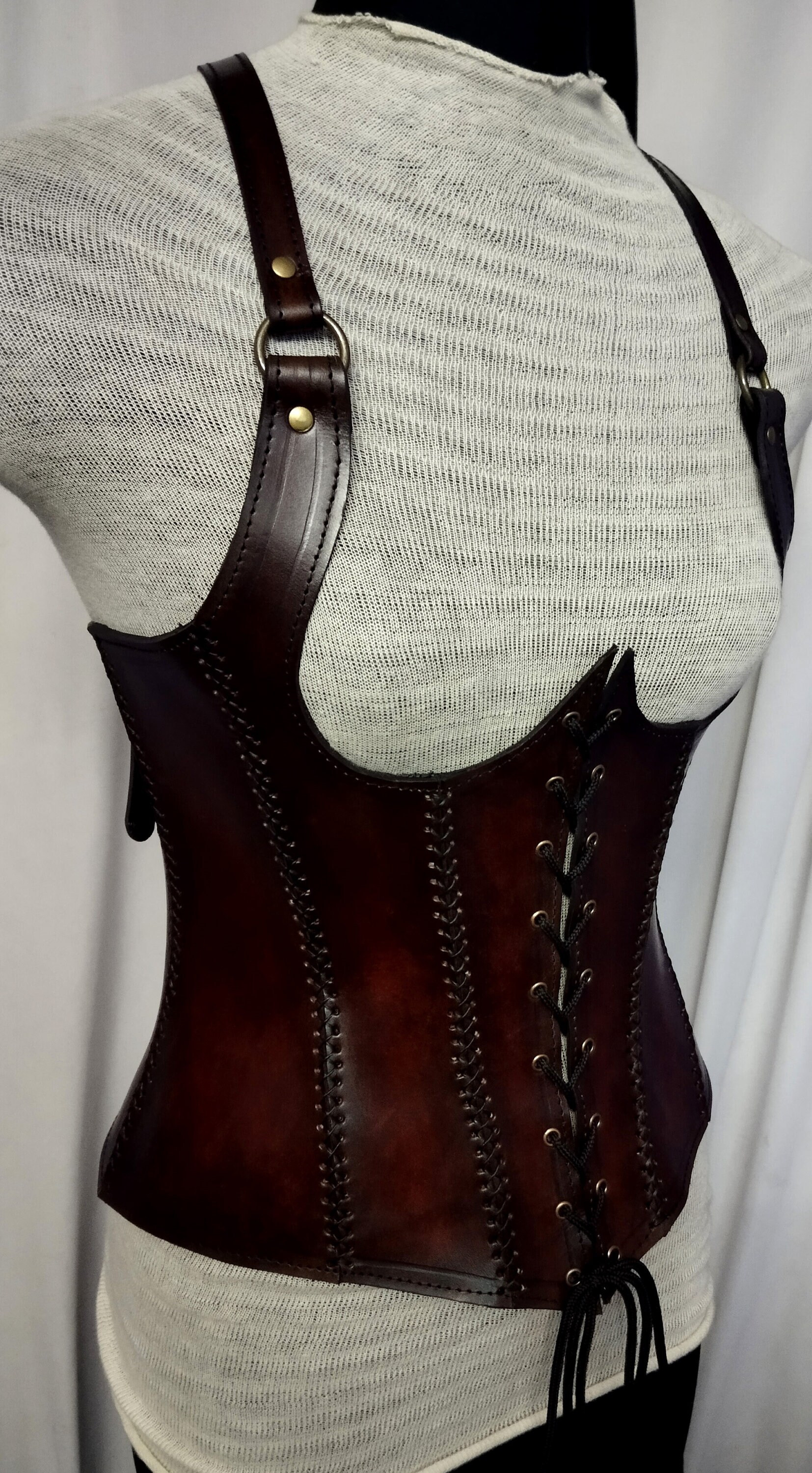 Viking, Gothic-steampunk-medieval Leather Under-bust Corset, LARP ...