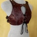 Shieldmaiden Warrior Armor Embossed Floral Design Brown Leather Female Viking Chest-plate LARP ...