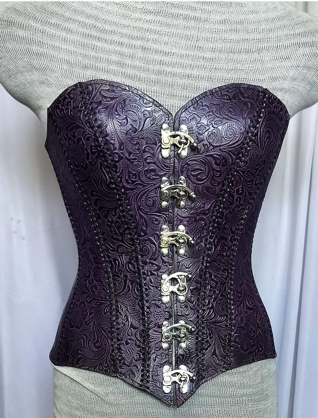Embossed Leather Overbust Corset: Gothic Steampunk Armour - Etsy