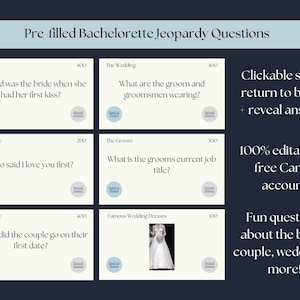 Editable Bachelorette Jeopardy Game | Canva Template | Fun Party Game ...