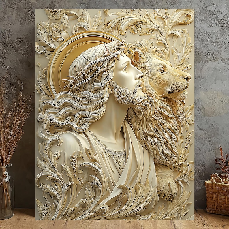 Lion of Judah Jesus Canvas – Sacred King, Christian Art - Etsy