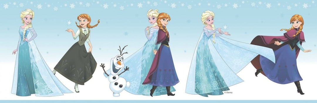 Frozen Elsa and Anna Peel and Stick Border, Purple Tones Self Adhesive ...