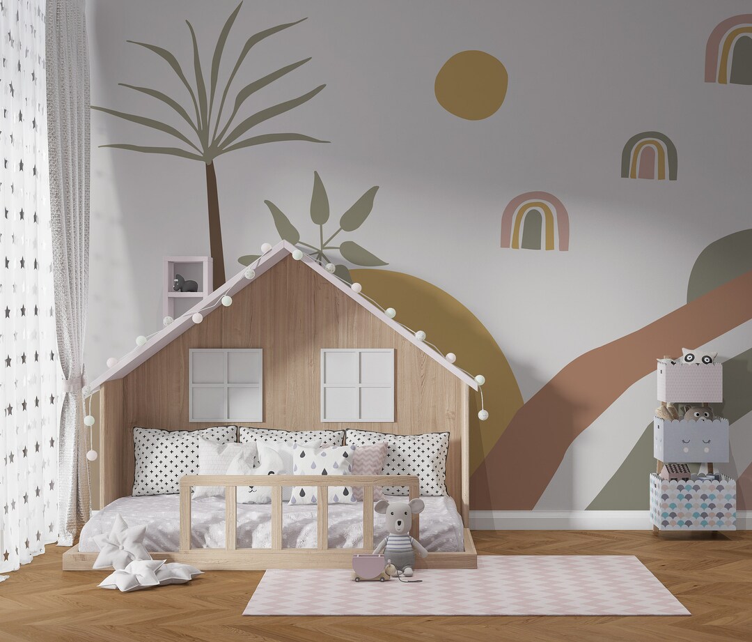 Boho Style Colorful Art Design Mural for Home Decor-colored - Etsy