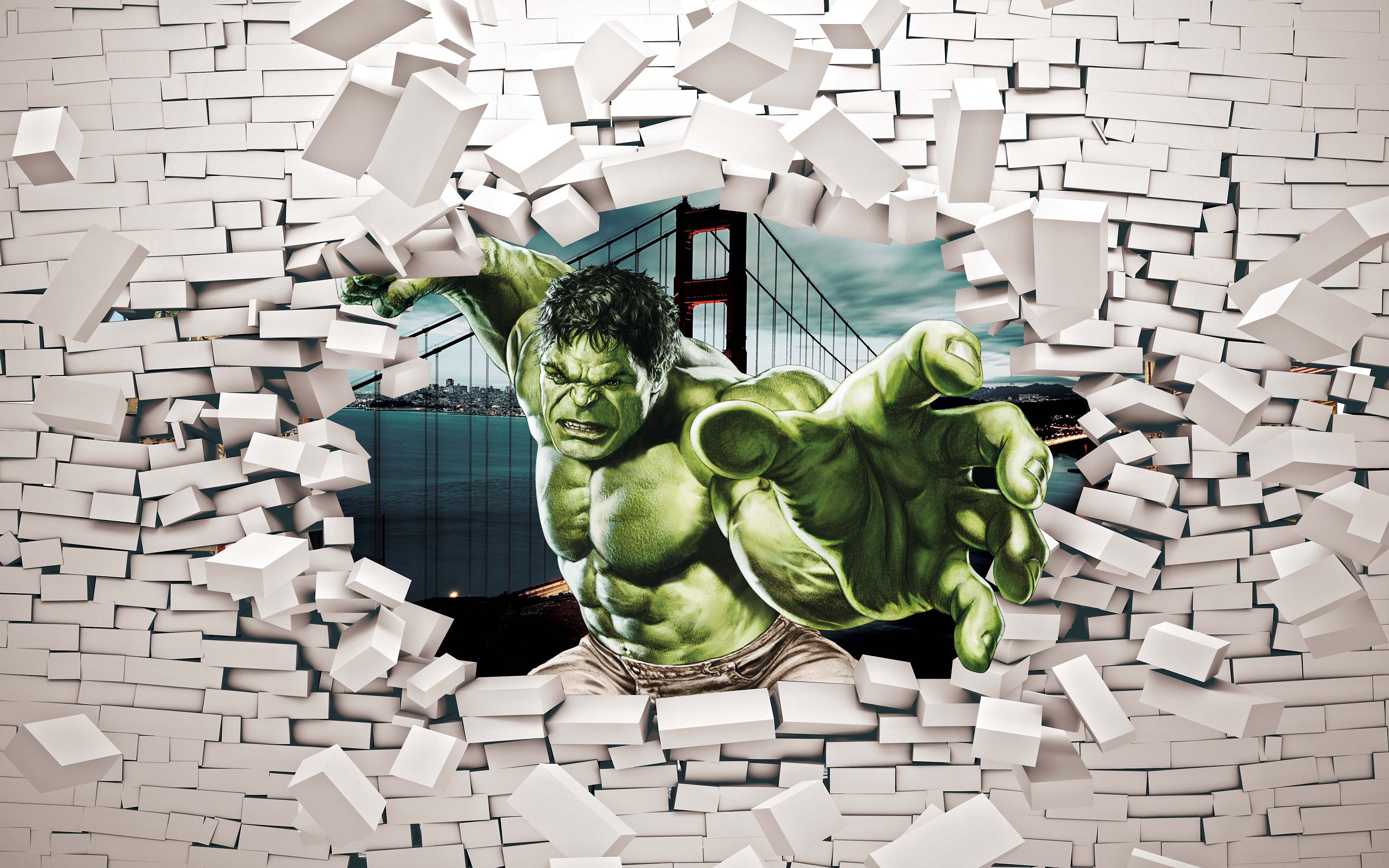 Hulk Themed Wallpaper for Kids Room Peel and Stick 3D Wall - Etsy
