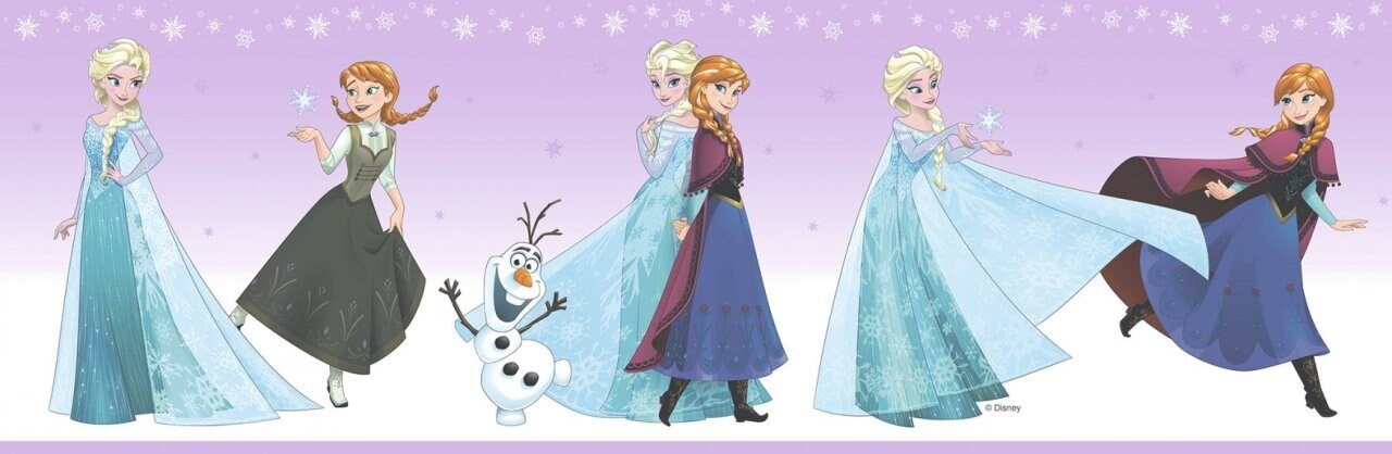 Frozen Elsa and Anna Peel and Stick Border Purple Tones Self - Etsy