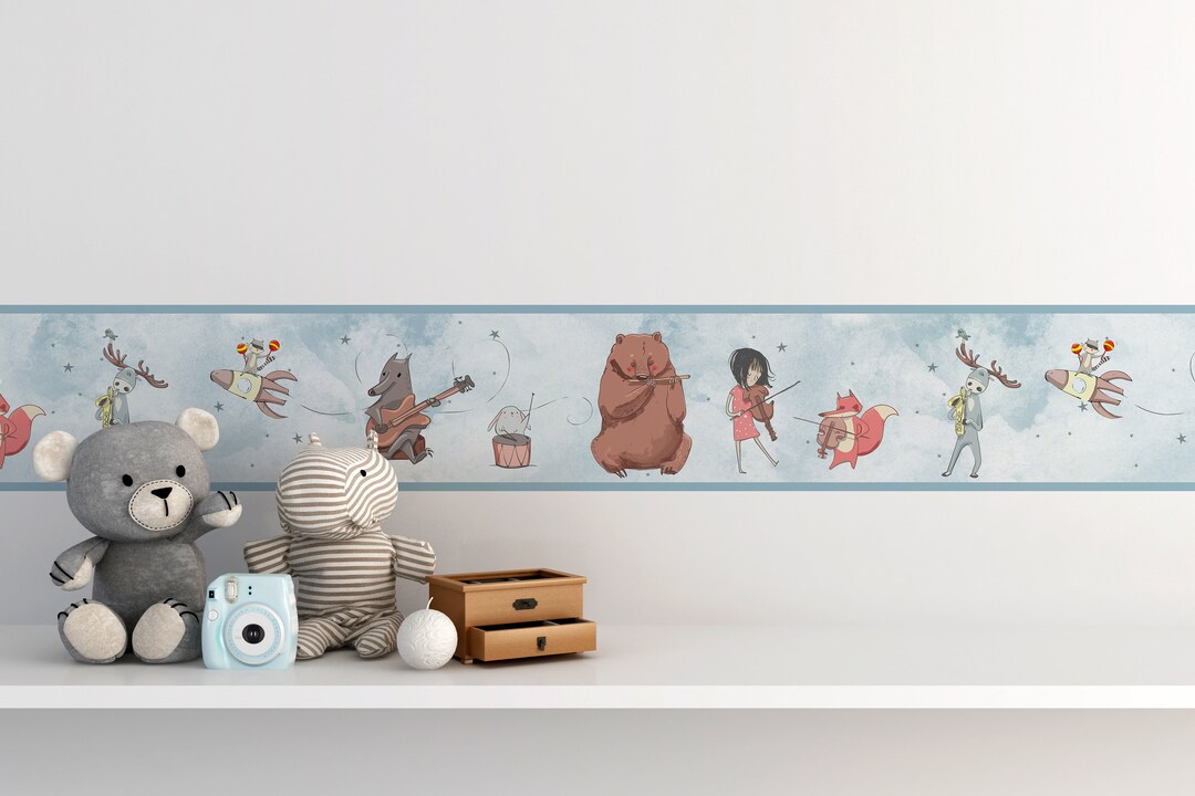 Musician Animals Border for Kids Room , Funny Animals Border , Nursery ...