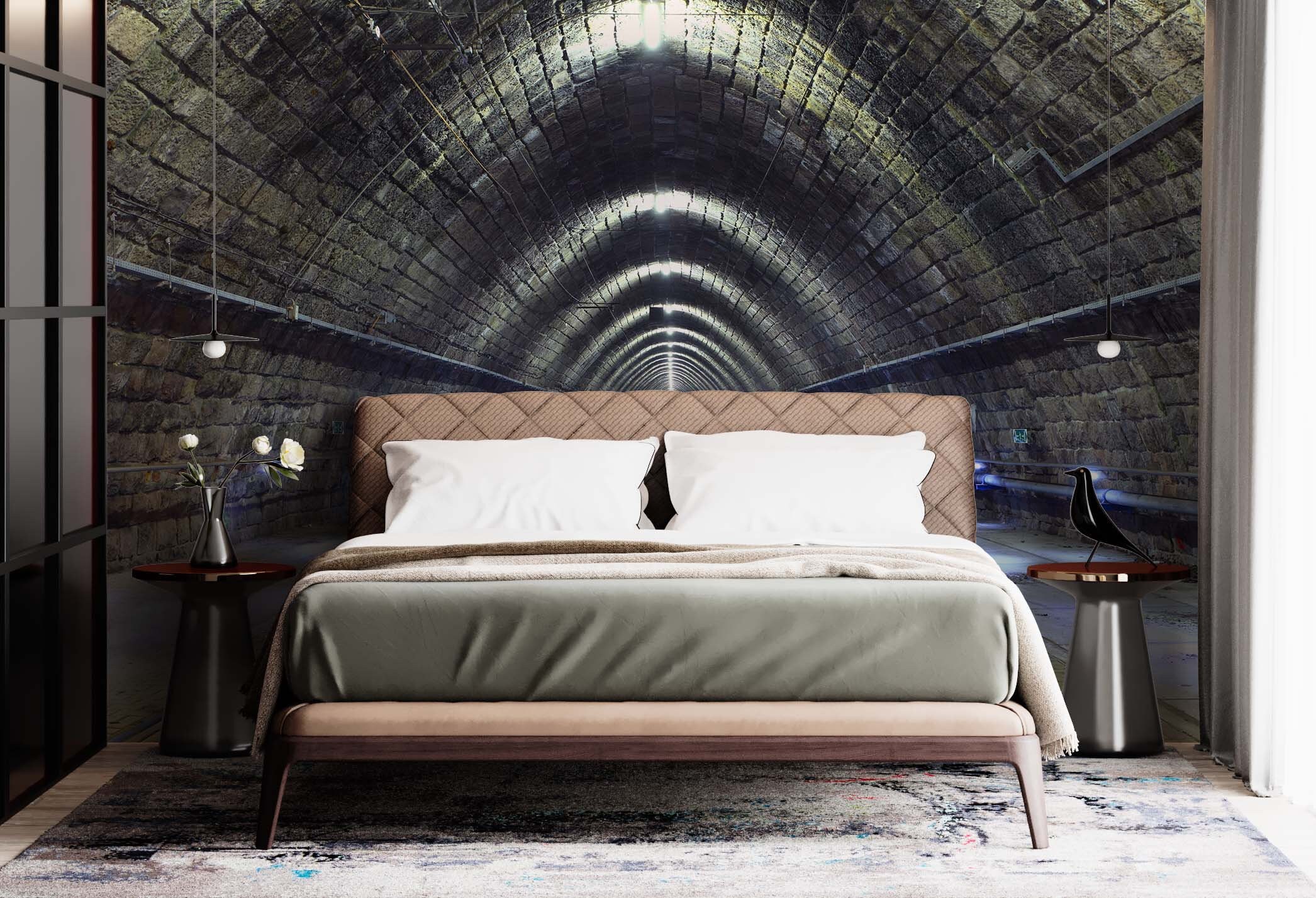 Stone Wall Tunnel Removable Wall Mural Underground Themed - Etsy