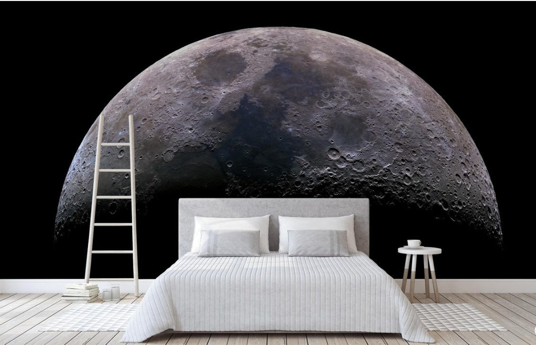 Big Full Moon Wallpaper , Modern Bedroom Wallpaper , 3D Wallpaper Moon ...