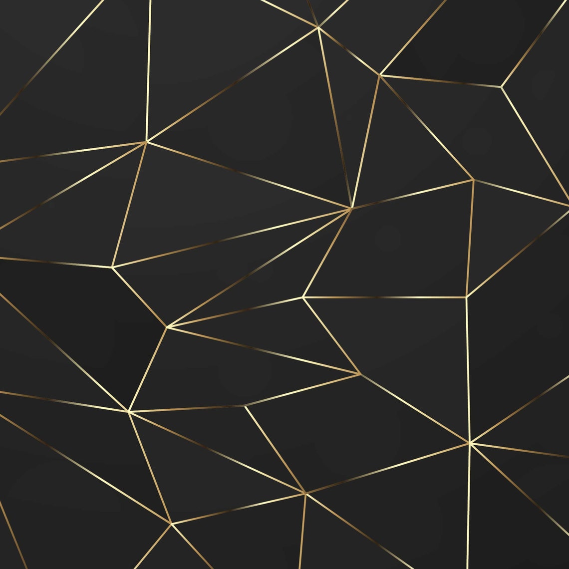 Black and Gold Wallpaper for Livingroom Golden Details Dark - Etsy