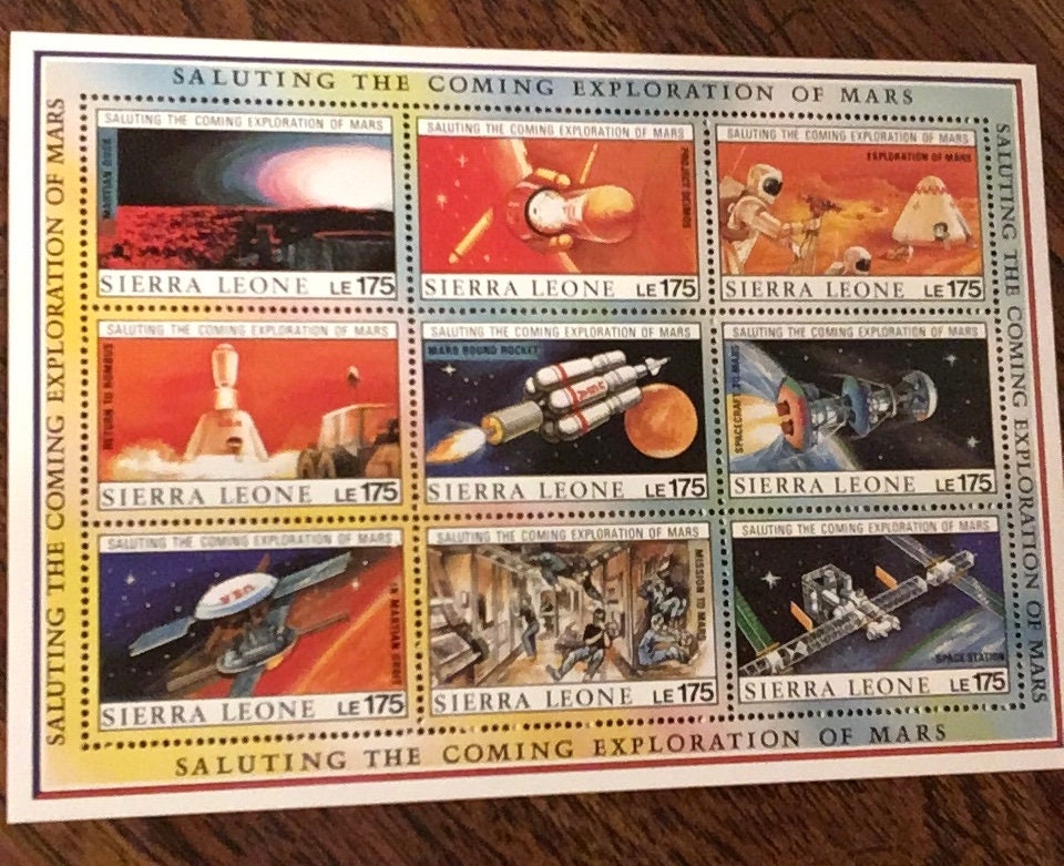 Vintage "saluting the Coming Exploration of Mars" Stamp Collection - Etsy