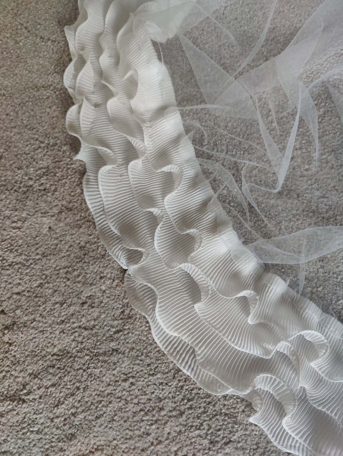 Handmade Bridal Two-tier Ruffle Veil - Etsy
