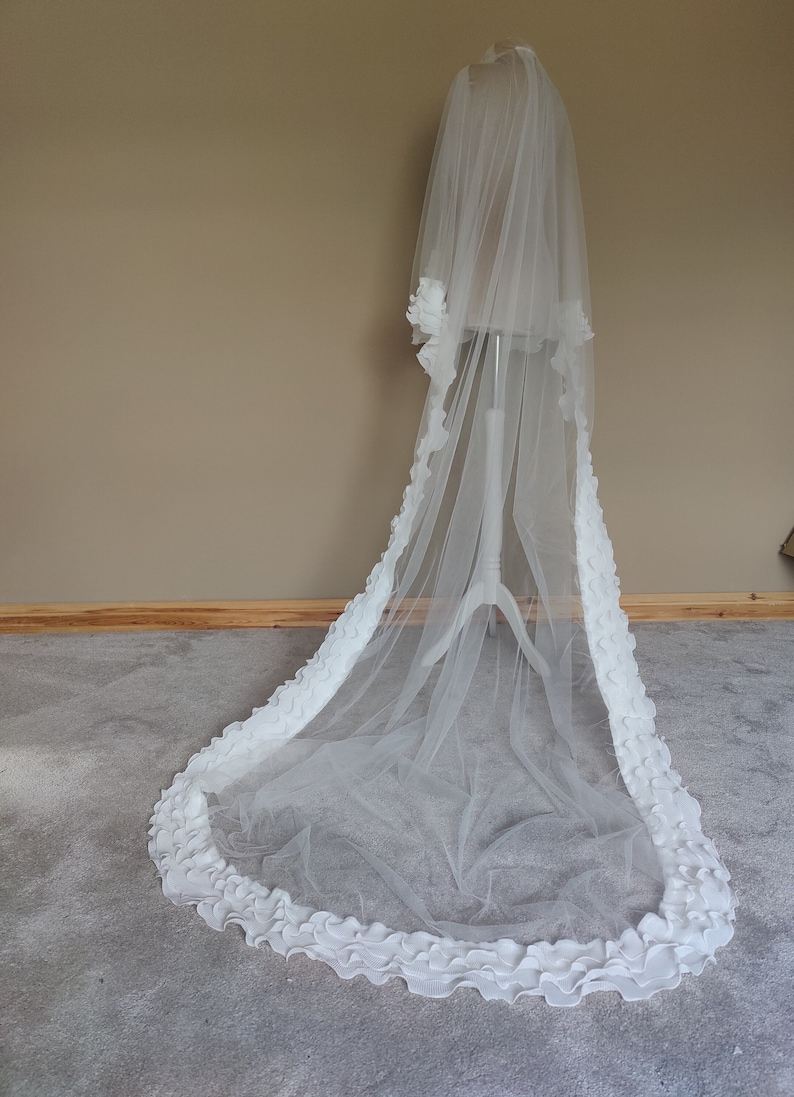 Handmade Bridal Two-tier Ruffle Veil - Etsy