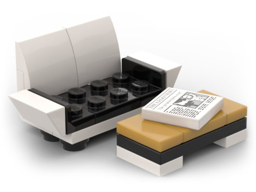 Minifigure Furniture: Sofa With Table - Custom Set Made of LEGO Bricks ...