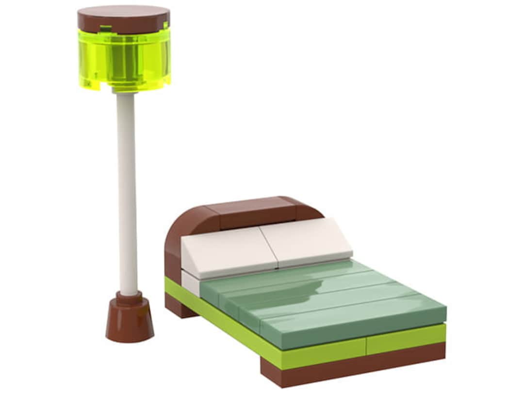 Minifigure Furniture: Bed With Lamp - Custom Mini Set Made of LEGO ...