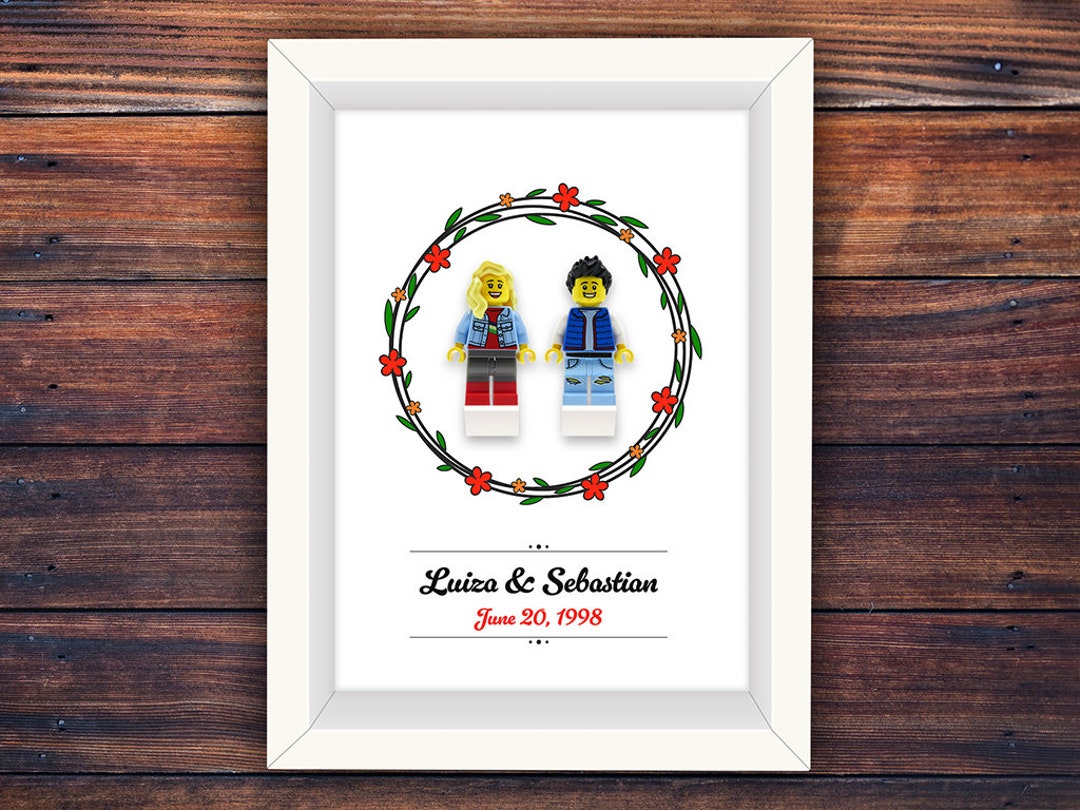 Couple in Love Personalized LEGO Figures in Frame / Create Your Own ...