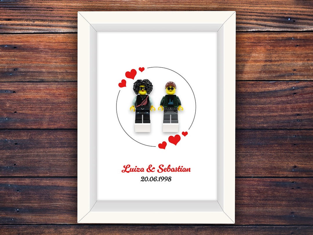 Couple in Love Personalized LEGO Figures in Frame / Create Your Own ...