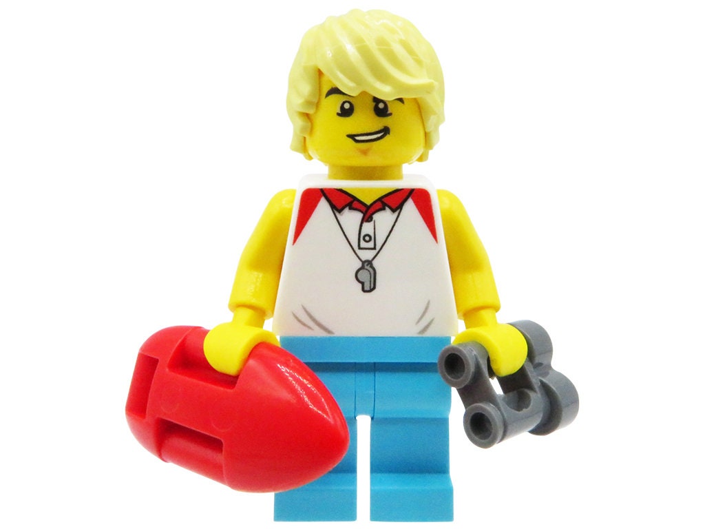 Custom Minifigure Lifeguard Man With Rescue Buoy & - Etsy UK