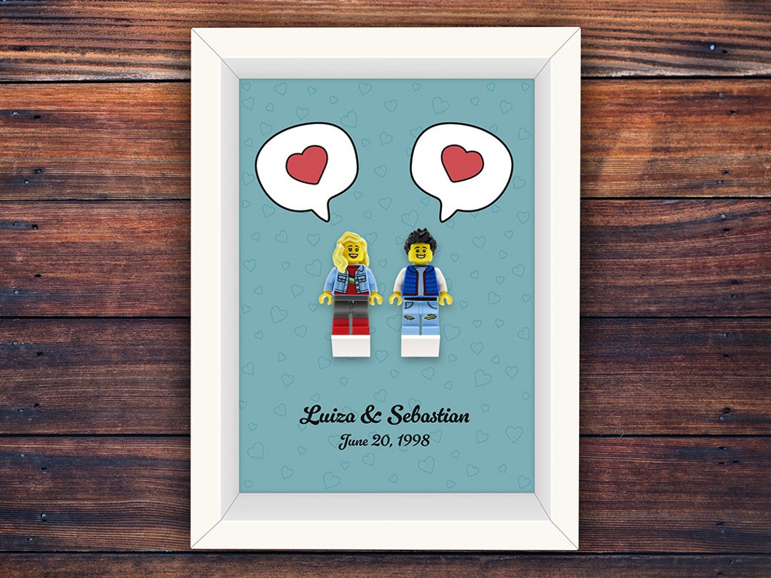 Couple in Love Personalized LEGO Figures in Frame / Create - Etsy