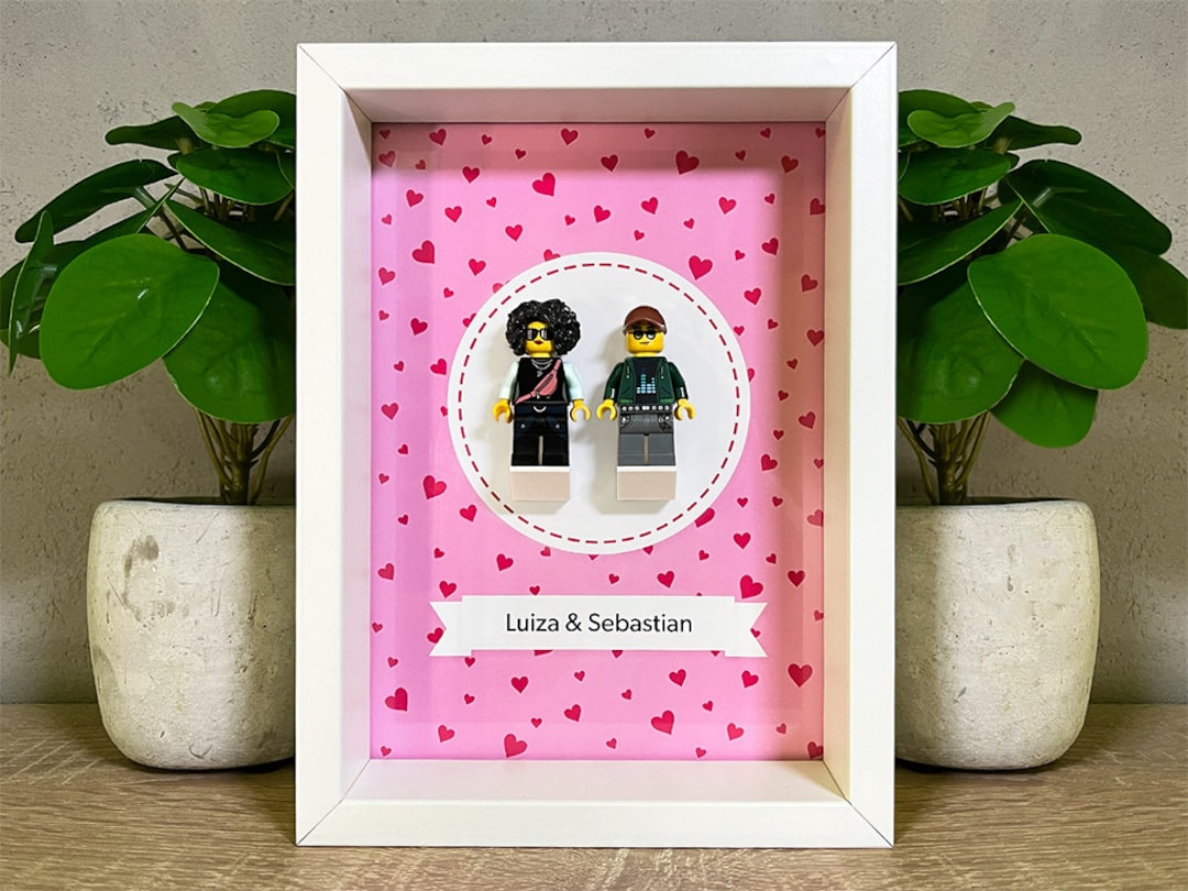 Couple in Love Personalized LEGO Figures in Frame / Create Your Own ...