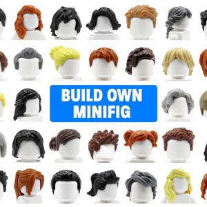 Build Your Own LEGO Minifigure Choose LEGO Minifigure Hair and Make ...