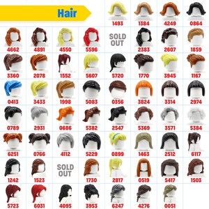Build Your Own LEGO Minifigure Choose LEGO Minifigure Hair and Make ...