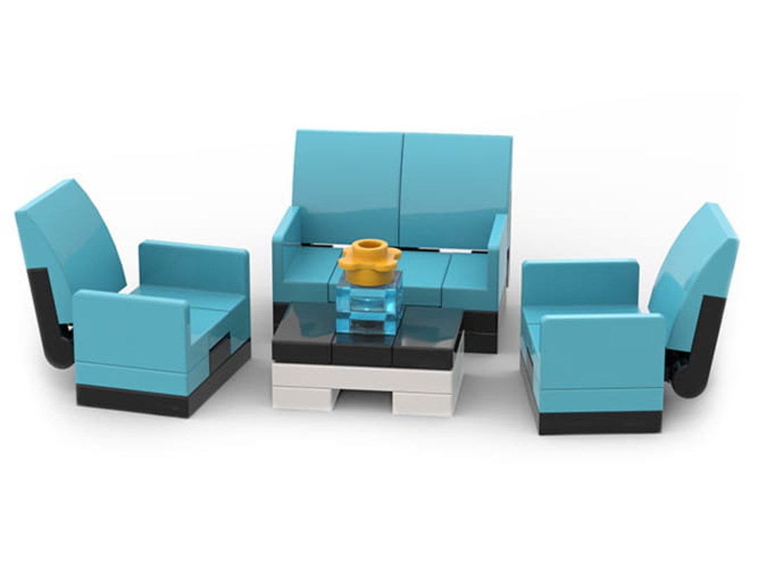 Minifigure Furniture: Sofa, Armchairs, Table Custom Set Made of LEGO ...