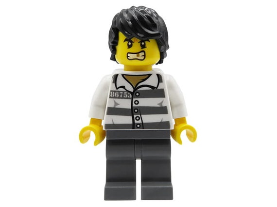 LEGO City Minifigure Jail Prisoner / Thief / Robber | Etsy