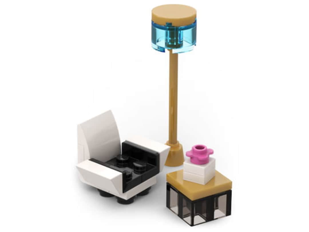 Minifigure Furniture: Armchair, Lamp, Table Custom Mini Set Made of ...