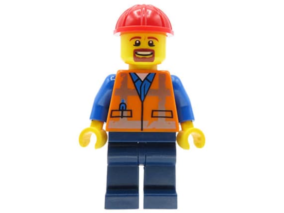 LEGO City Minifigure Builder / Construction Worker in a | Etsy